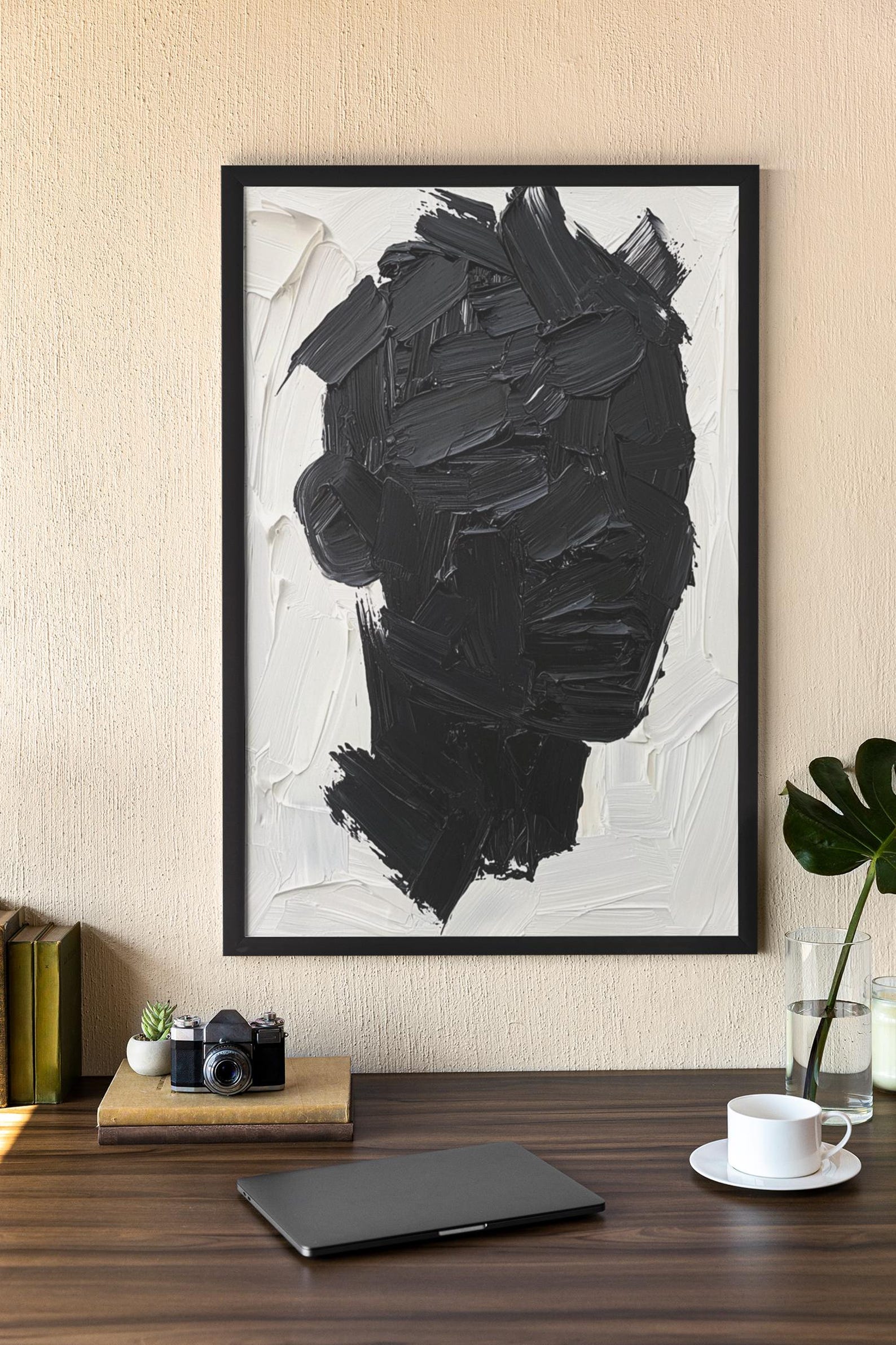 Afrocentric Abstract Face Print, Black Excellence Art (minimalist ...