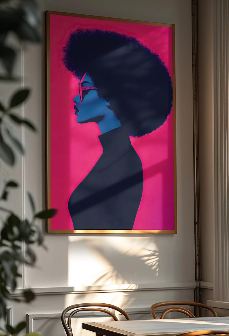 Melanin Queen Wall Art - Afro Pop Portrait With Vibrant Color Contrast ...