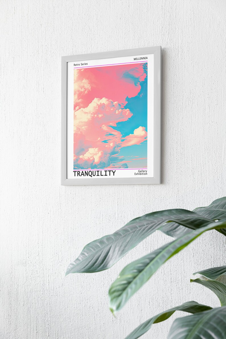 Psychedelic Cloud Art Print Vibrant Digital Art Tranquility Inspiration Colorful Abstract Home ...