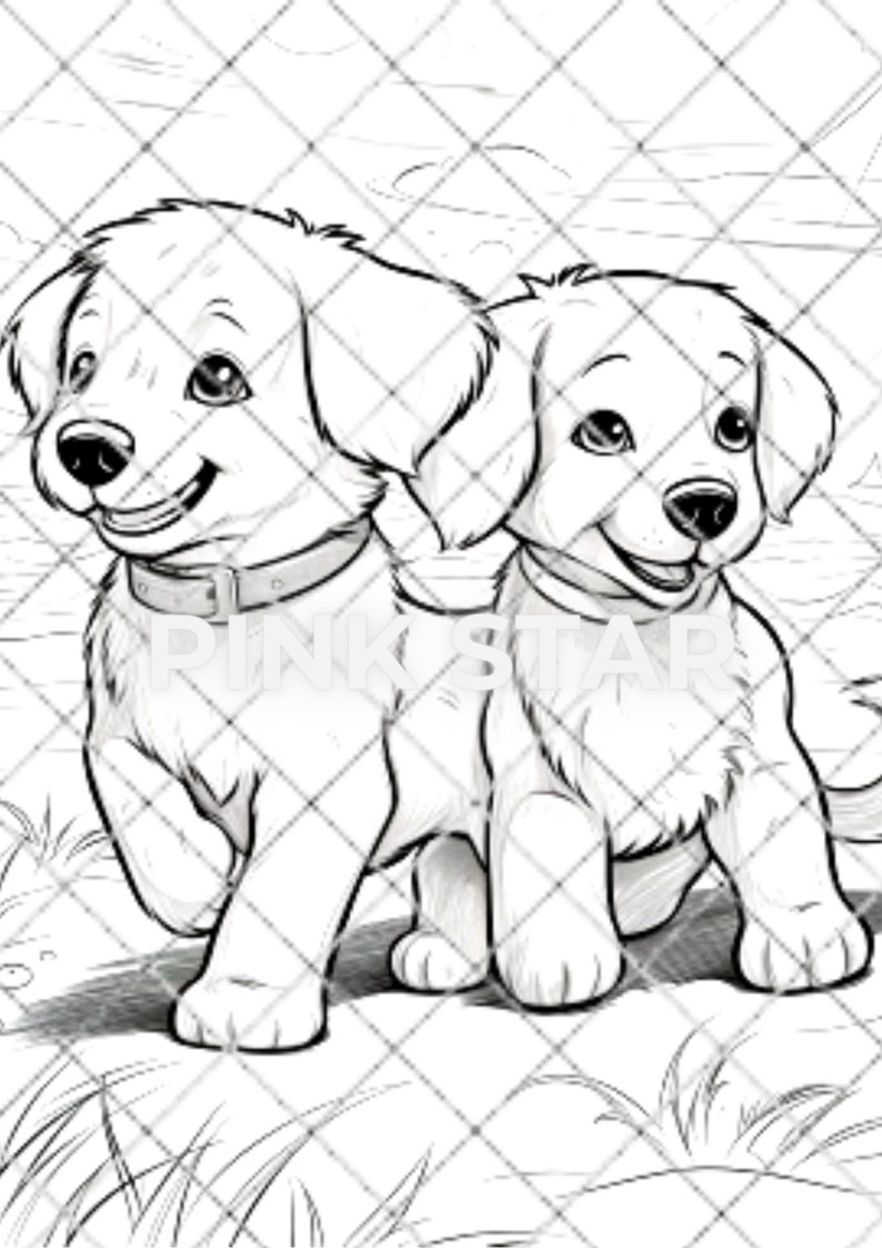 Dog at the Beach Coloring Book, Children and Adults, 16 Pages, Instant ...