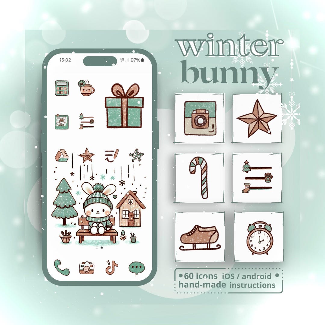 Winter Theme Bundle for Ios / Android Phone, Customizable Theme ...