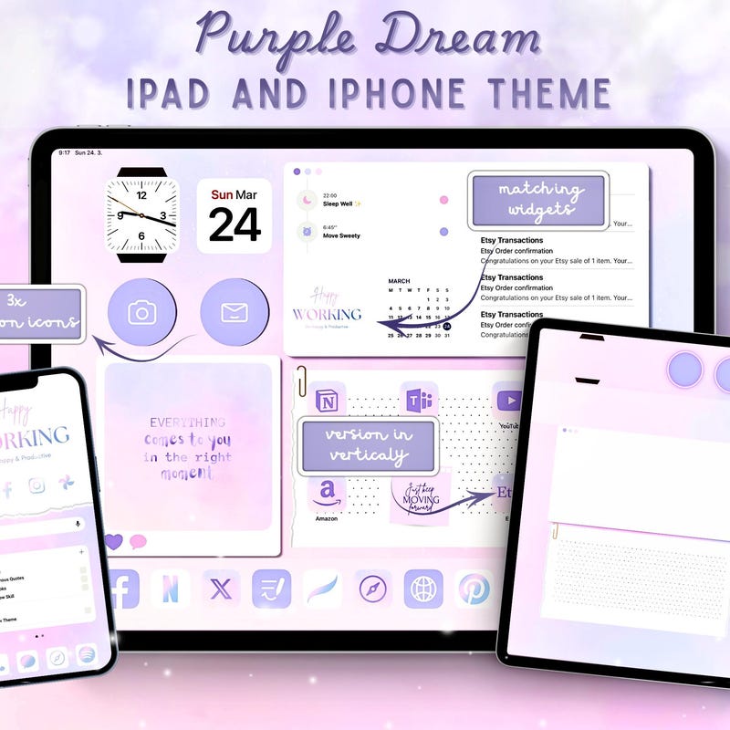 Purple Wallpaper Themes - Etsy