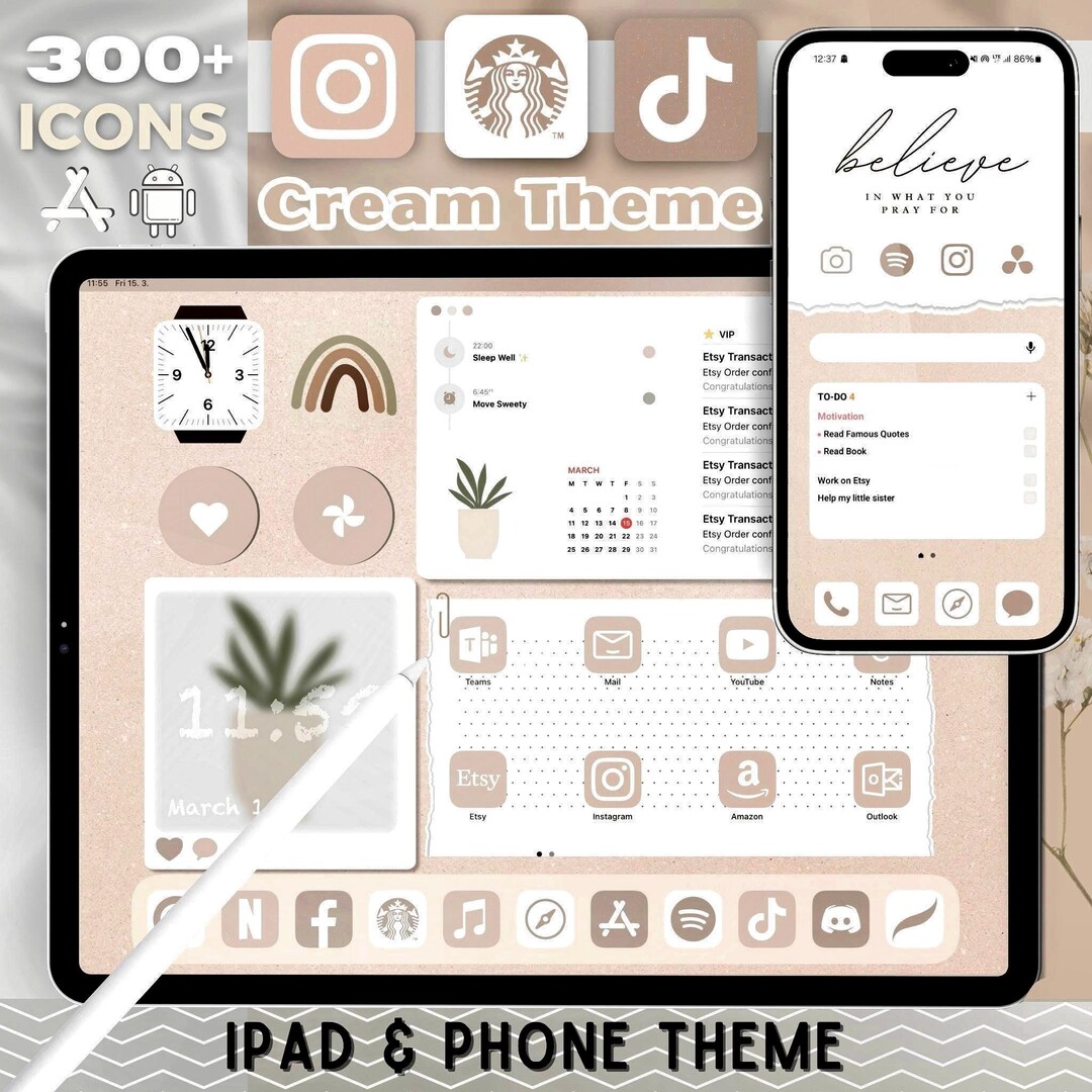 Neutral Aesthetic Wallpaper, iPad Customization Desktop Theme ...