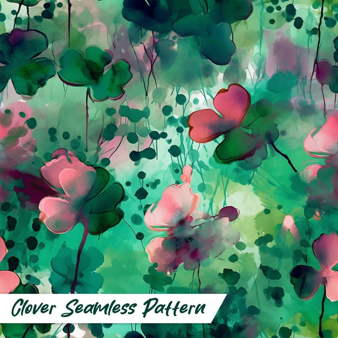 Stunning Digital Clover Digital Pattern, Fabric Pattern, Paper Pattern ...