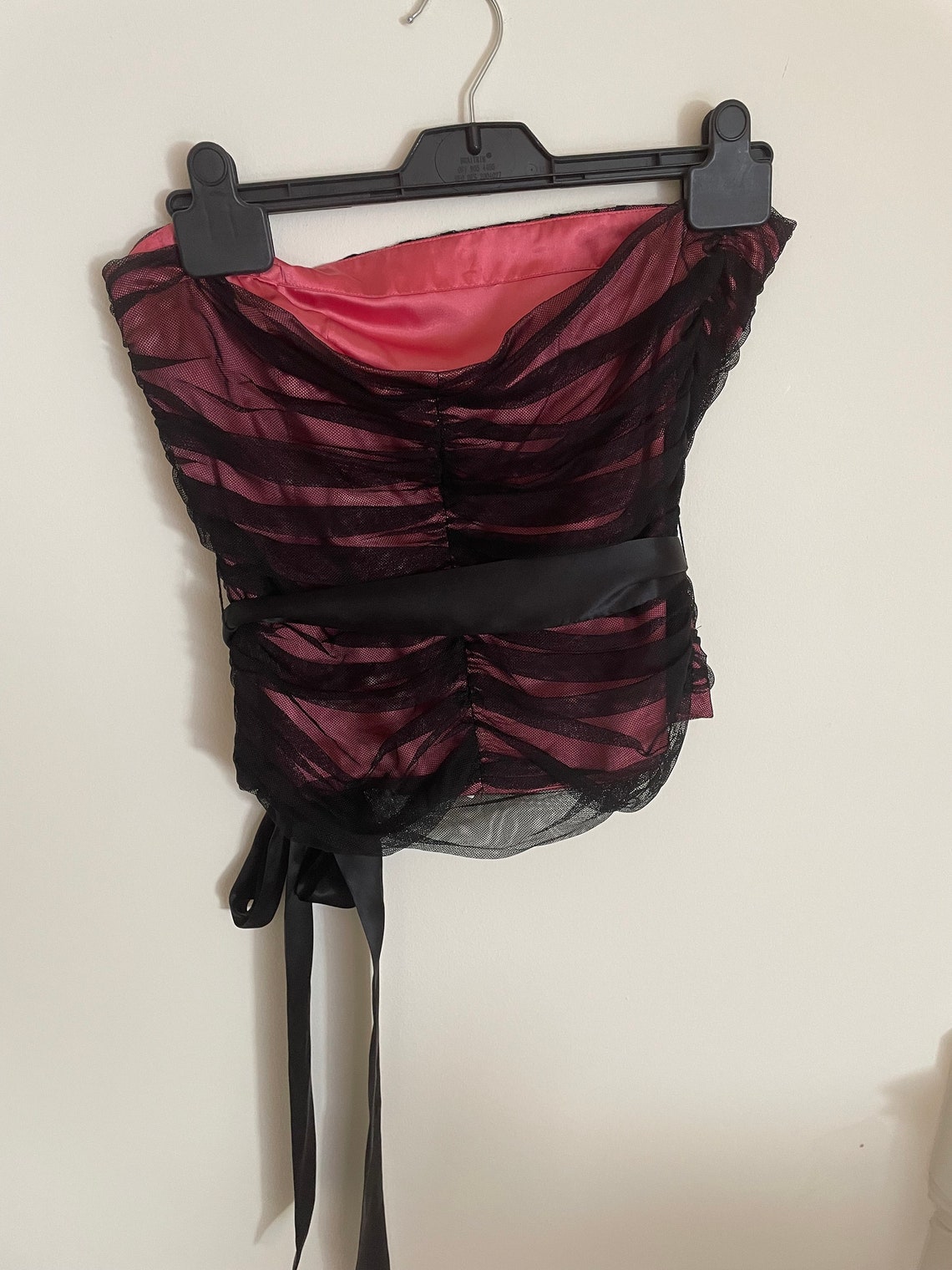 Vintage Coast Red Black Satin Basque Bandeau Style Top - Etsy