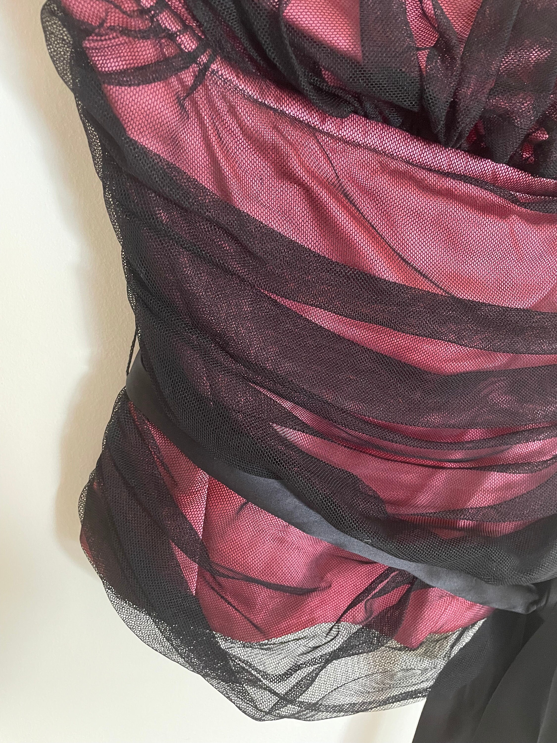 Vintage Coast Red Black Satin Basque Bandeau Style Top - Etsy