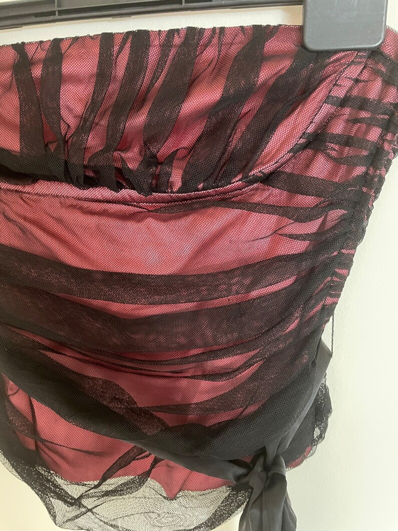 Vintage Coast Red Black Satin Basque Bandeau Style Top - Etsy