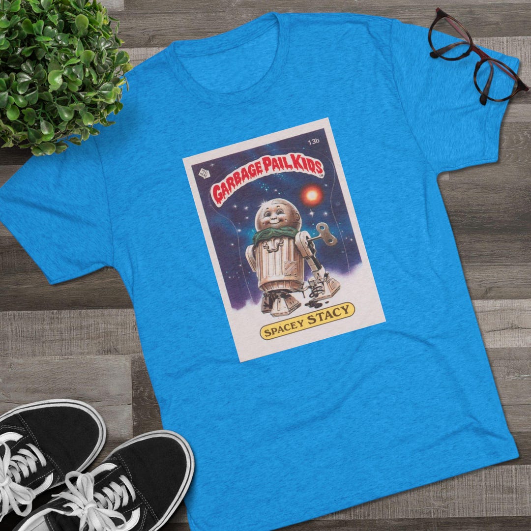 SPACEY STACY Garbage Pail Kids GPK Card 1985 80s Unisex Tri-blend Crew ...