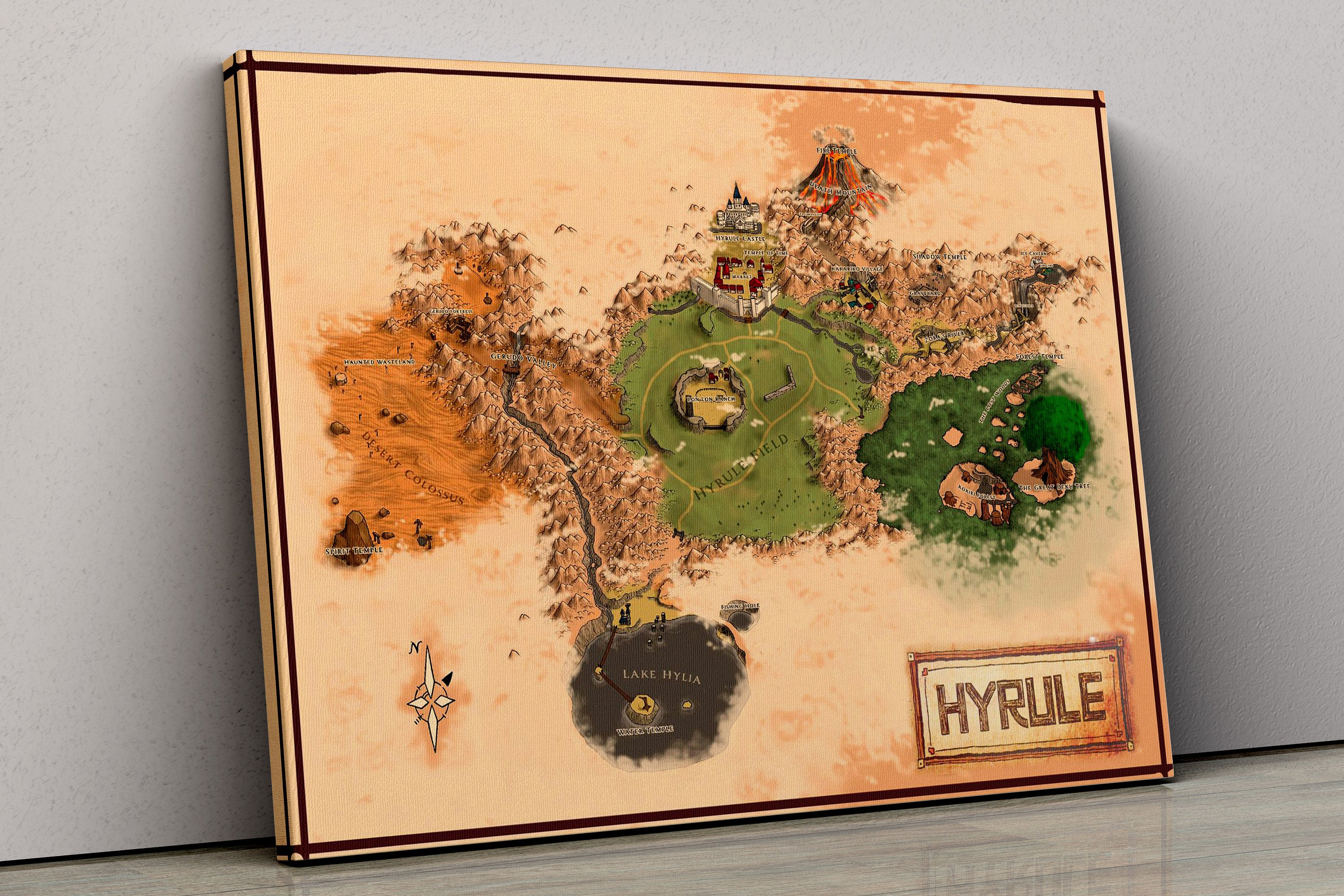 Map of Hyrule Canvas Hyrule Map From the Legend of Zelda - Etsy Canada