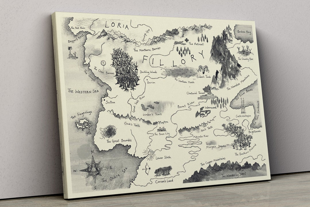 The Magicians Map Canvas, Map of Fillory Print, Quentin Coldwater Map ...