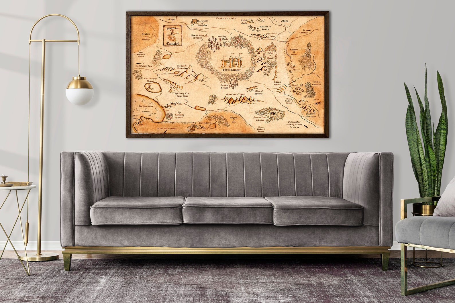 Framed Kingdom of Camelot Map Canvas, Merlin on BBC Map, Camelot Map ...
