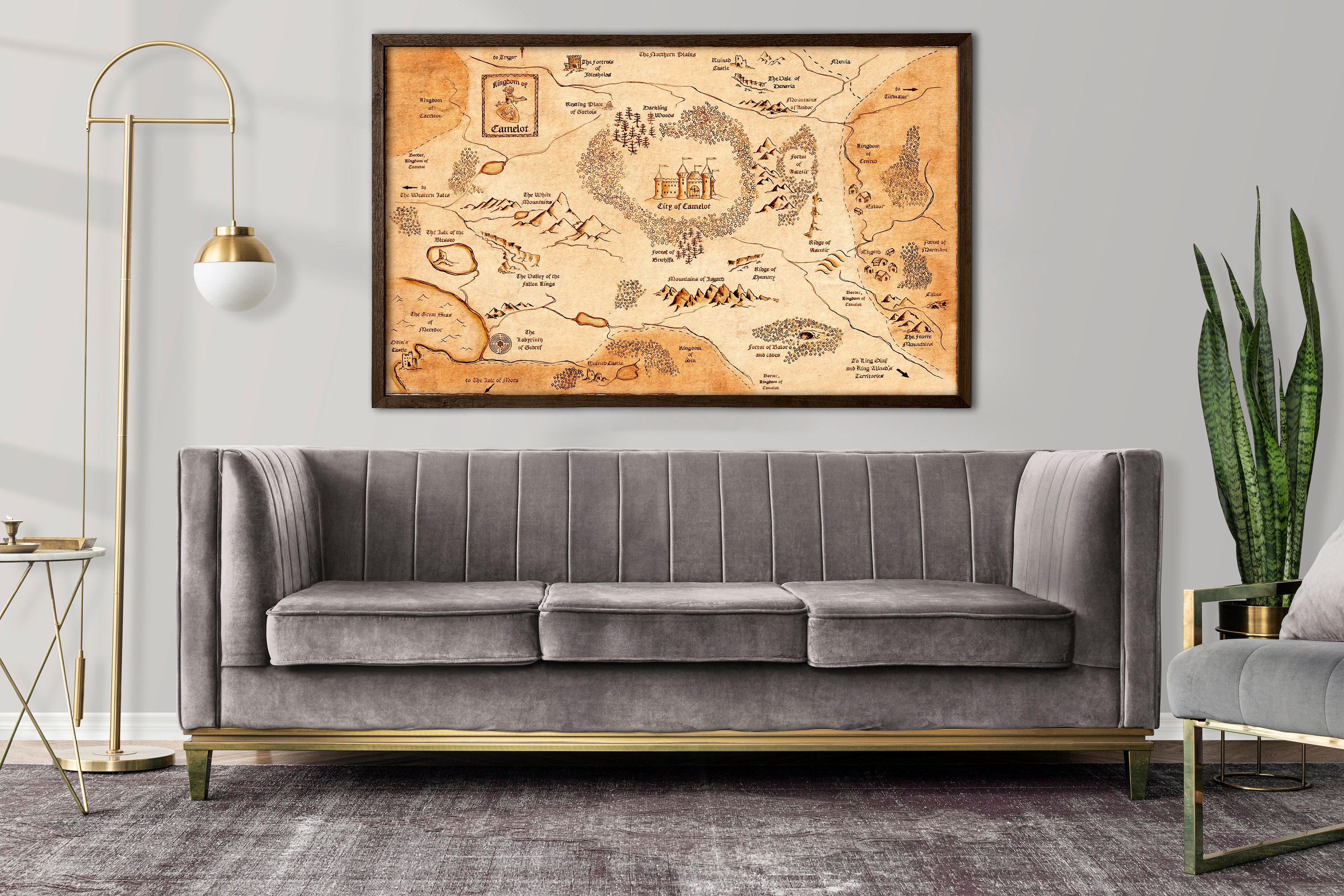 Framed Kingdom of Camelot Map Canvas, Merlin on BBC Map, Camelot Map ...