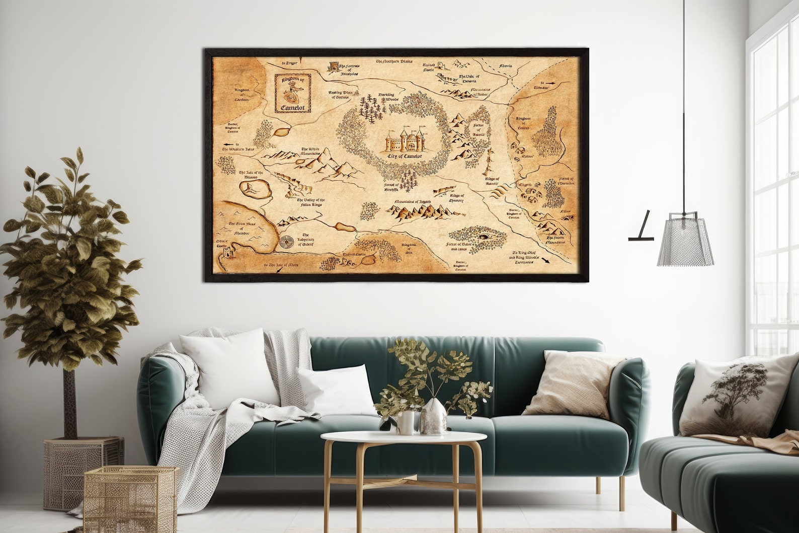 Framed Kingdom of Camelot Map Canvas, Merlin on BBC Map, Camelot Map ...