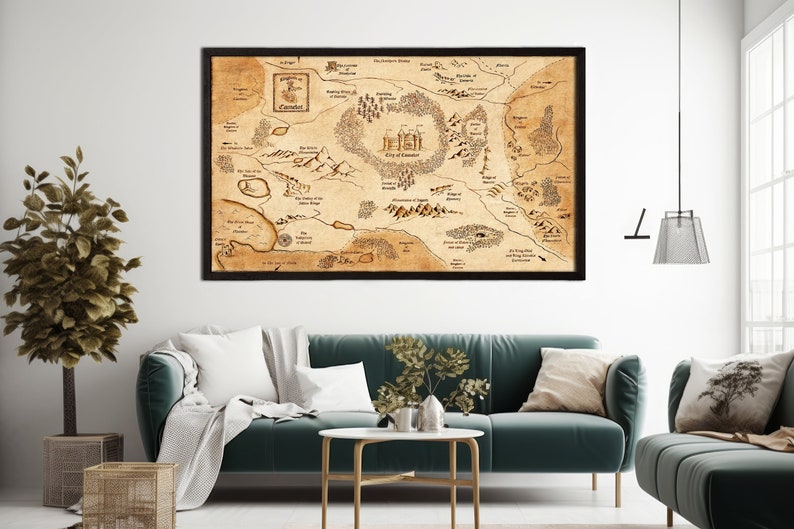 Framed Kingdom of Camelot Map Canvas, Merlin on BBC Map, Camelot Map ...