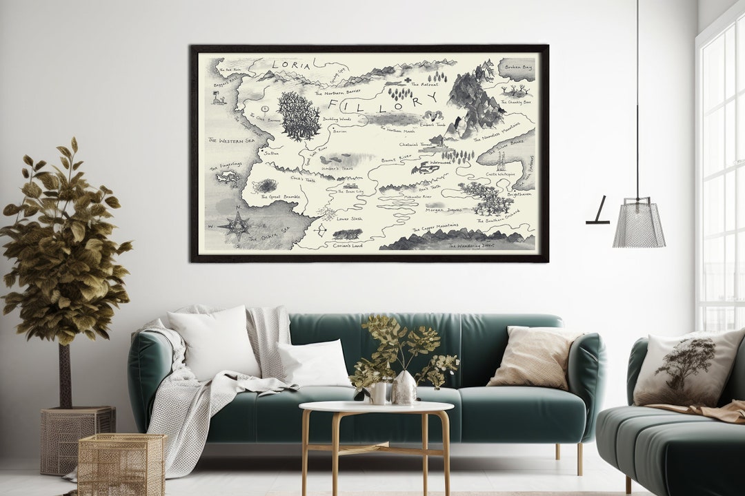 Framed the Magicians Map, Map of Fillory Print, Quentin Coldwater Map ...