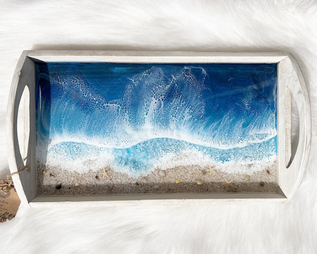 Large Wood Serving/display Tray Whitewash Finish, Coastal Cottage, Home ...