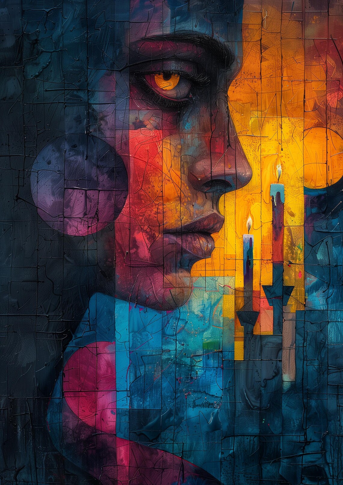 Shabbat Candlelight Serenity: Judaica Art Piece – Hope and Peace ...