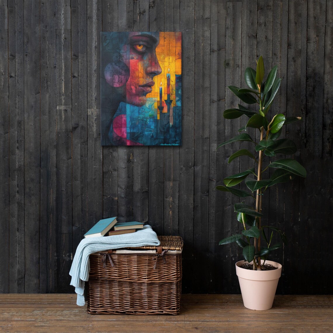 Shabbat Candlelight Serenity: Judaica Art Piece – Hope and Peace ...