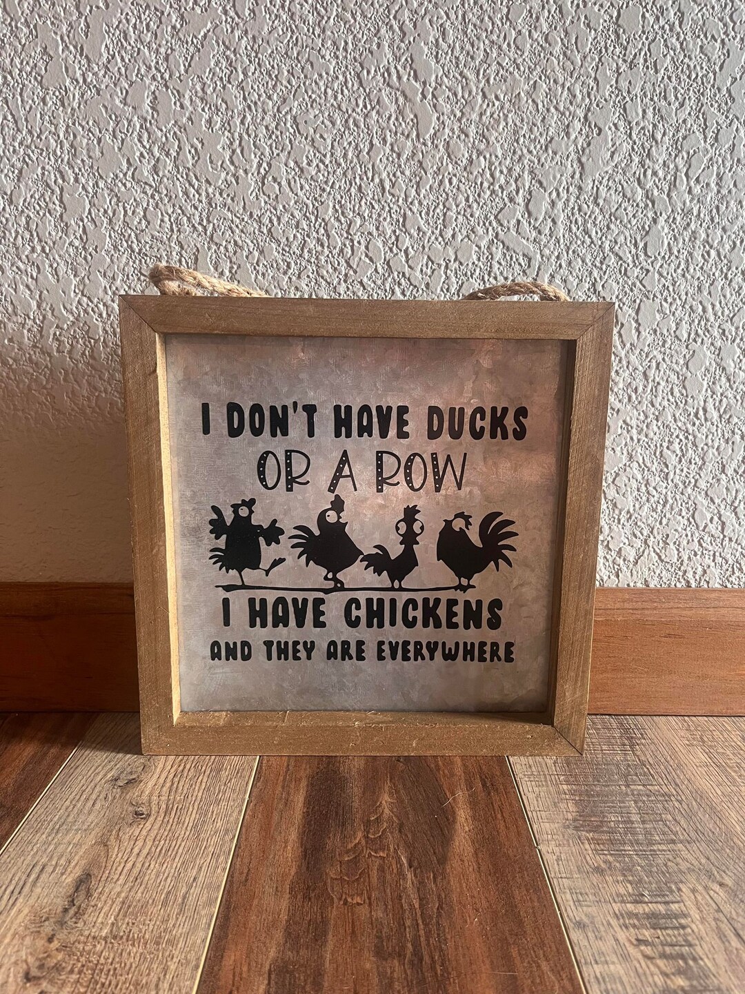 10x10" Aluminum + Wood Chicken Sign - Etsy