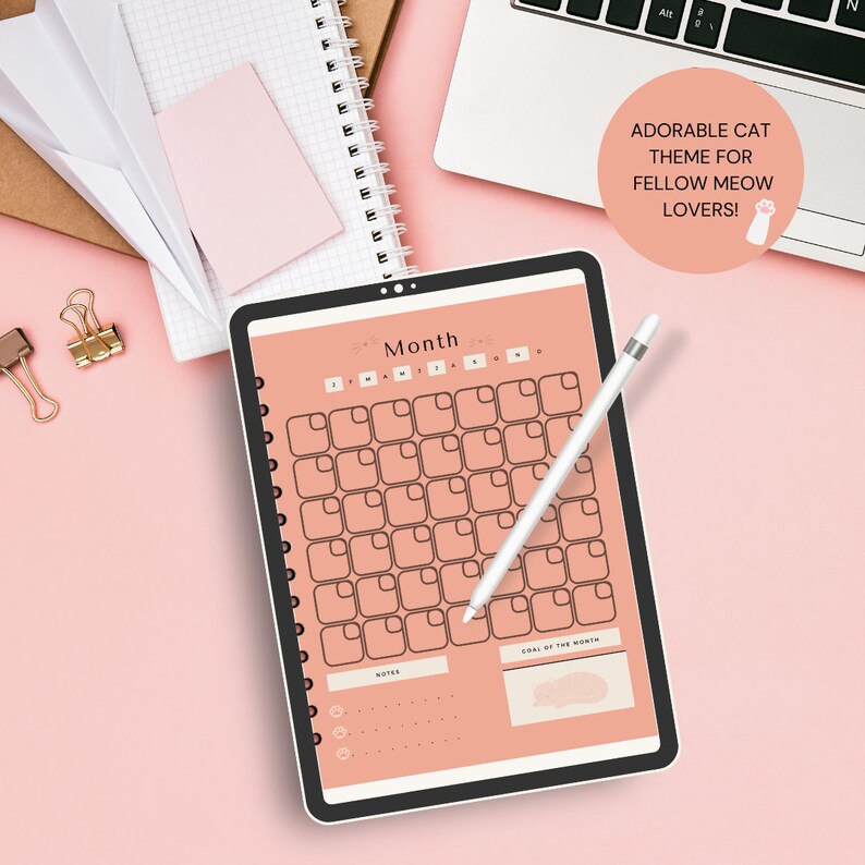 Cat Hair is My Glitter Daily Planner Goodnotes Planner Template PDF ...