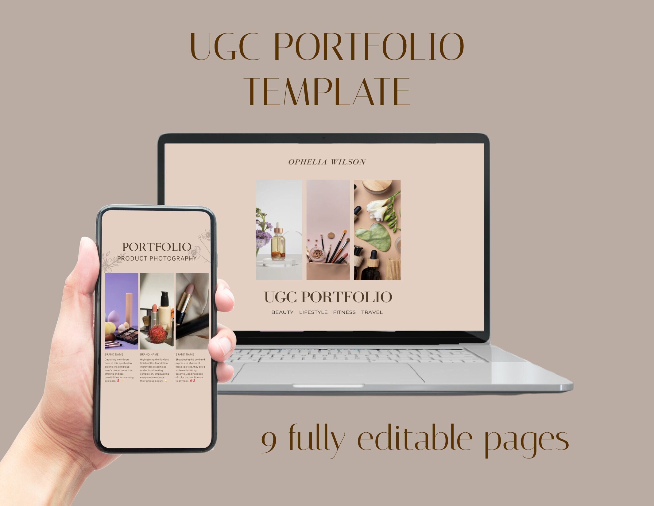 Beautiful Beige UGC Portfolio Template - Etsy