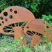 Metal Toadstools Garden Stake - Rustic Metal Mushrooms, Rusty ...