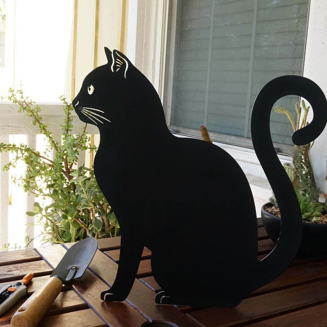 Custom Cat Metal Decor, Metal Cat for Garden Fence, Metal Garden Art ...