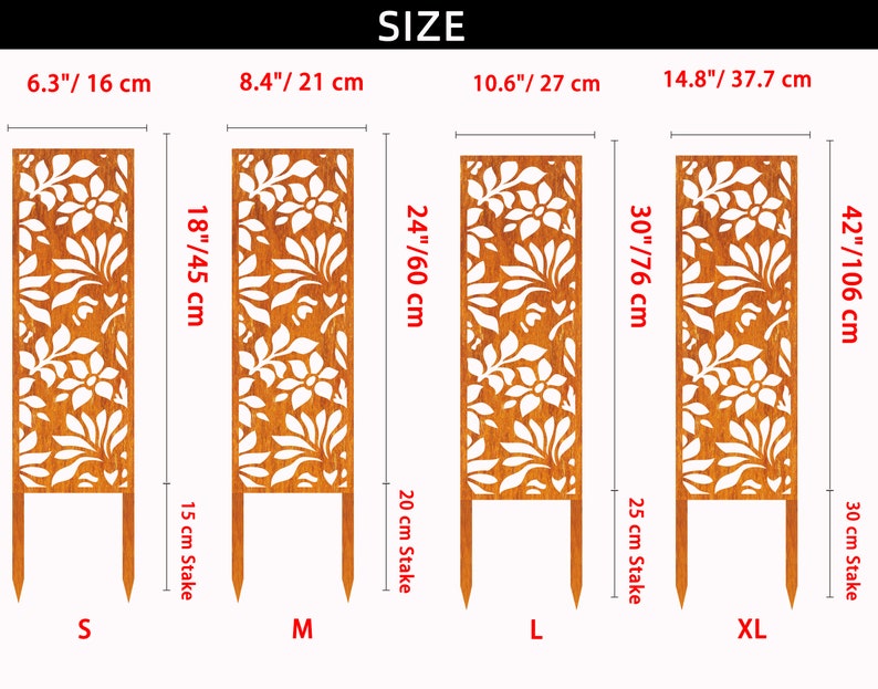 Metal Flowers Privacy Screen, Metal Flowers Panels, Garden Panel ...