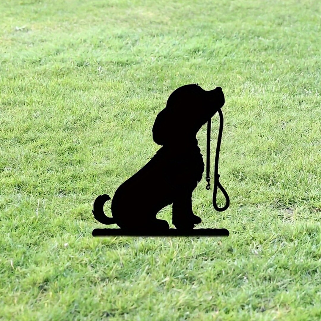 Charming Dog Shaped Metal Garden Stake, Dog Memorial Sign, Vintage ...