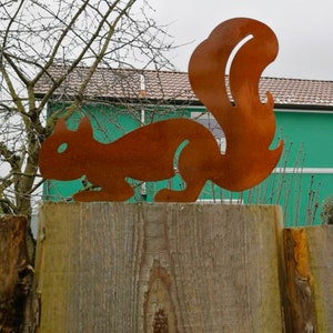 Rusty Squirrel Garden Stake | Metal Squirrel Yard Art | Squirrel ...