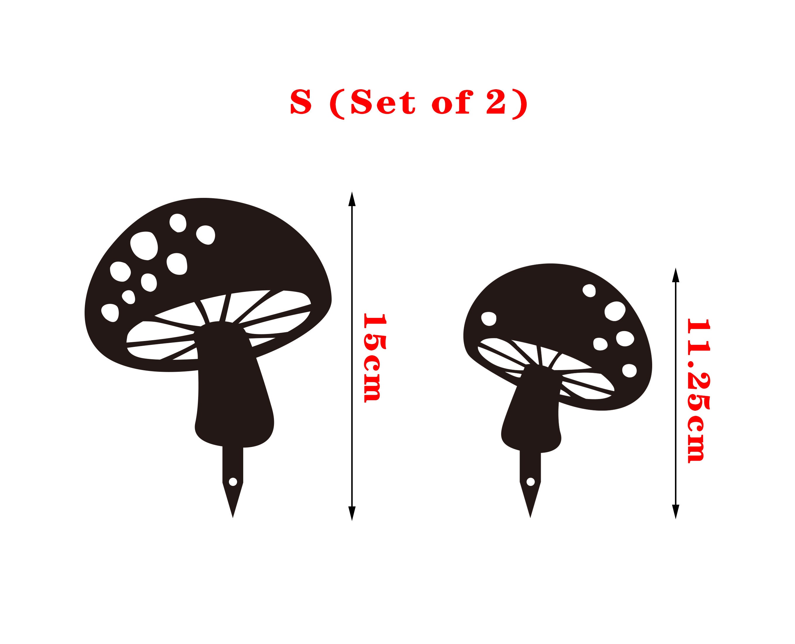 Metal Toadstools Garden Stake - Rustic Metal Mushrooms, Rusty ...