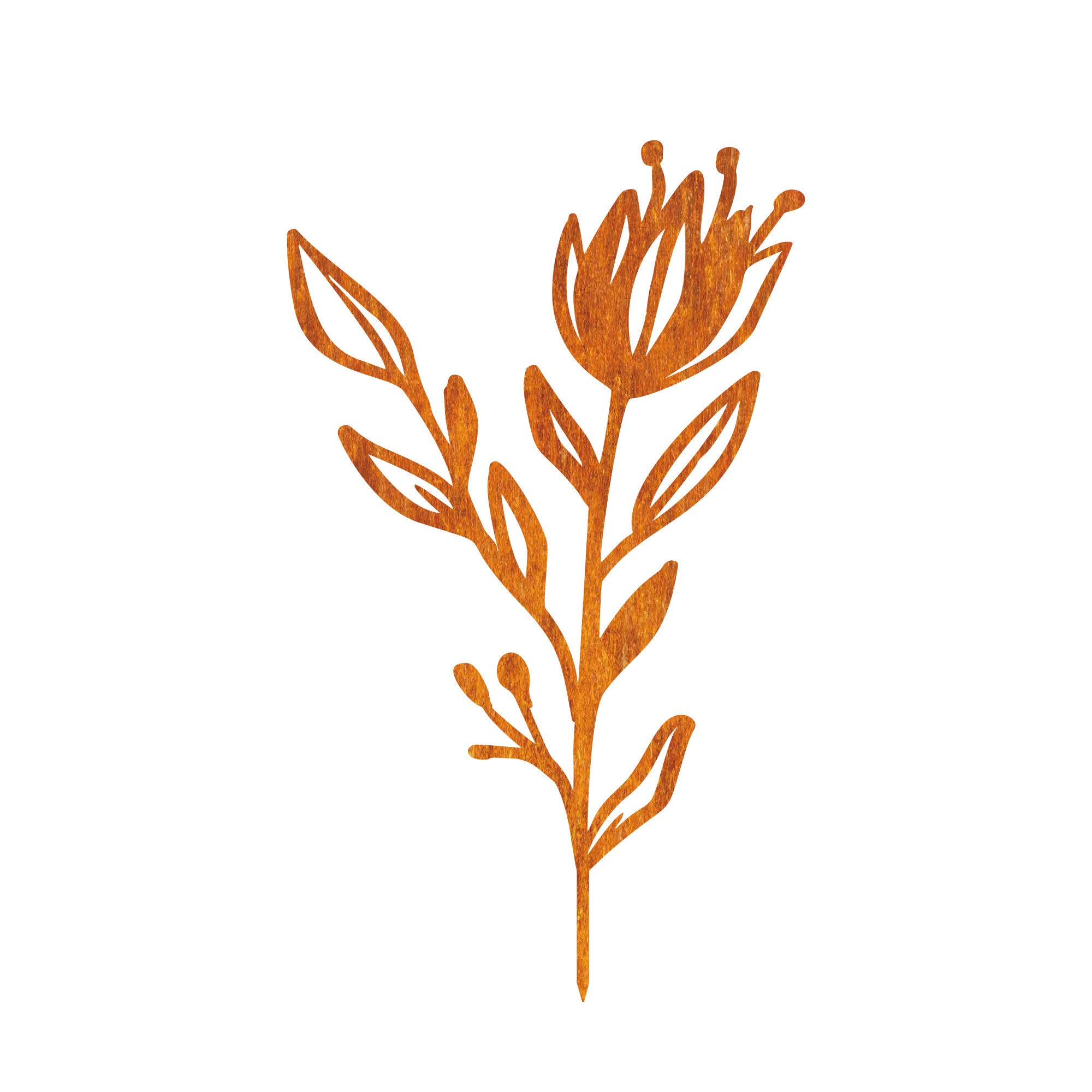 Rusted Metal Flower and Plant Bouquet for Garden Decor, Rustic Metal ...