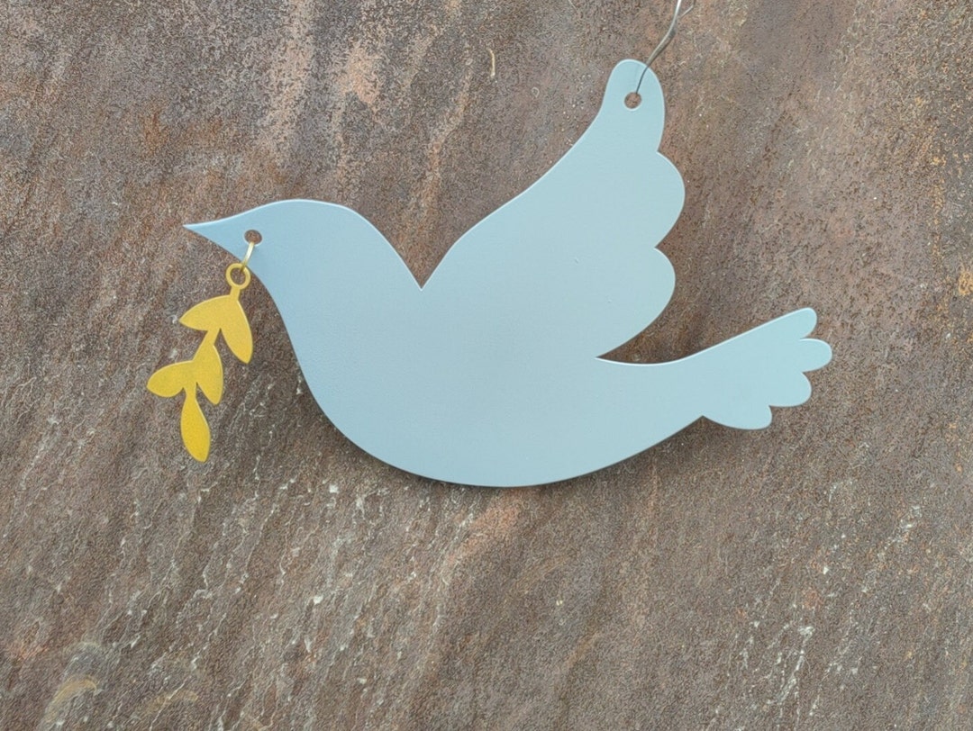 Metal Dove Sign, Christmas Tree Topper Decor, Wall Hanging or Yard ...