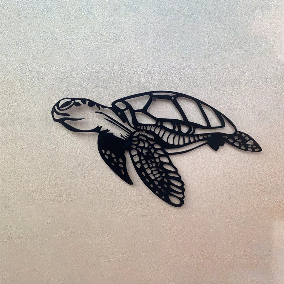 Cute Sea Turtle Wall Decor, Metal Turtle Outdoor Wall Art, Sea Turtle ...