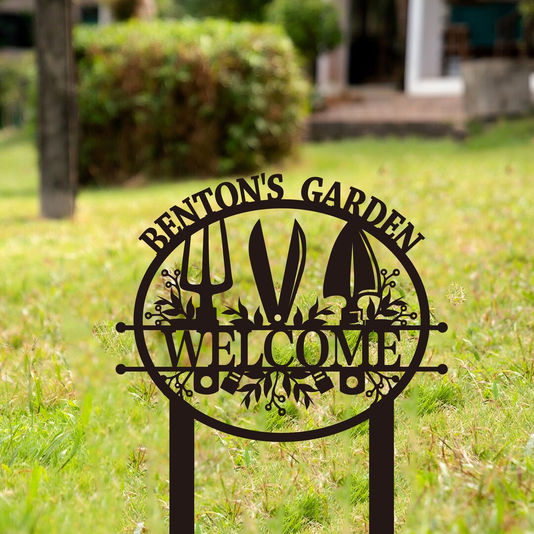 Customized Garden Stake, Welcome Garden Stake, Custom Metal Sign ...