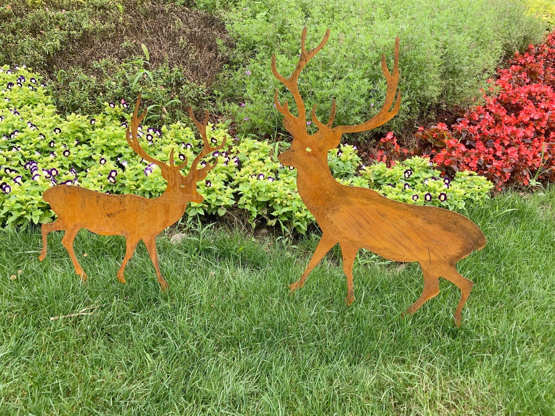 Custom Rustic Metal Stag, Garden Stake Yard Art / Personalized Deer for ...