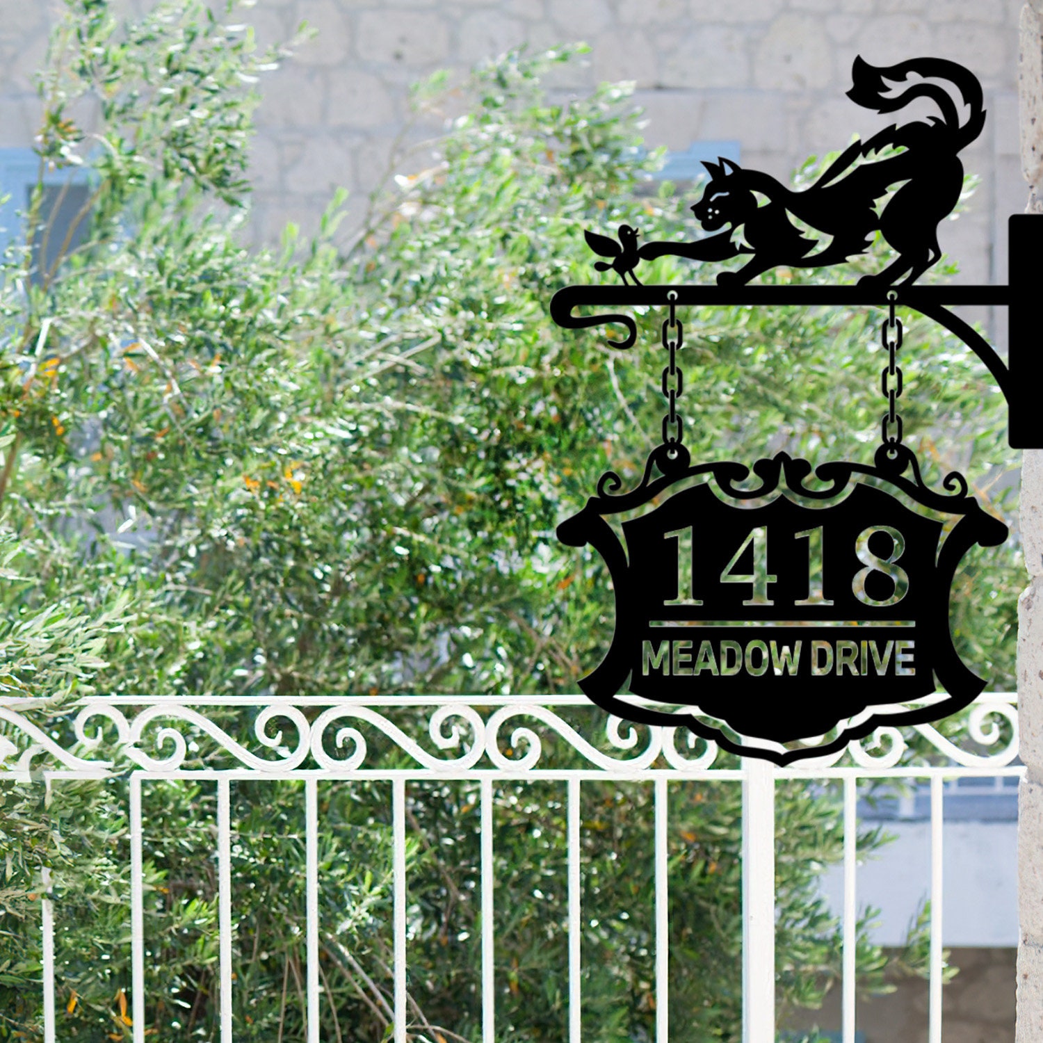 Metal Address Sign, Cat House Address, Cat Address Sign, Custom Address ...