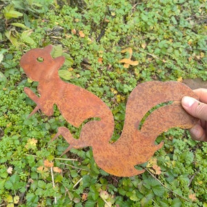 Rusty Squirrel Garden Stake Metal Squirrel Yard Art Squirrel Silhouette ...