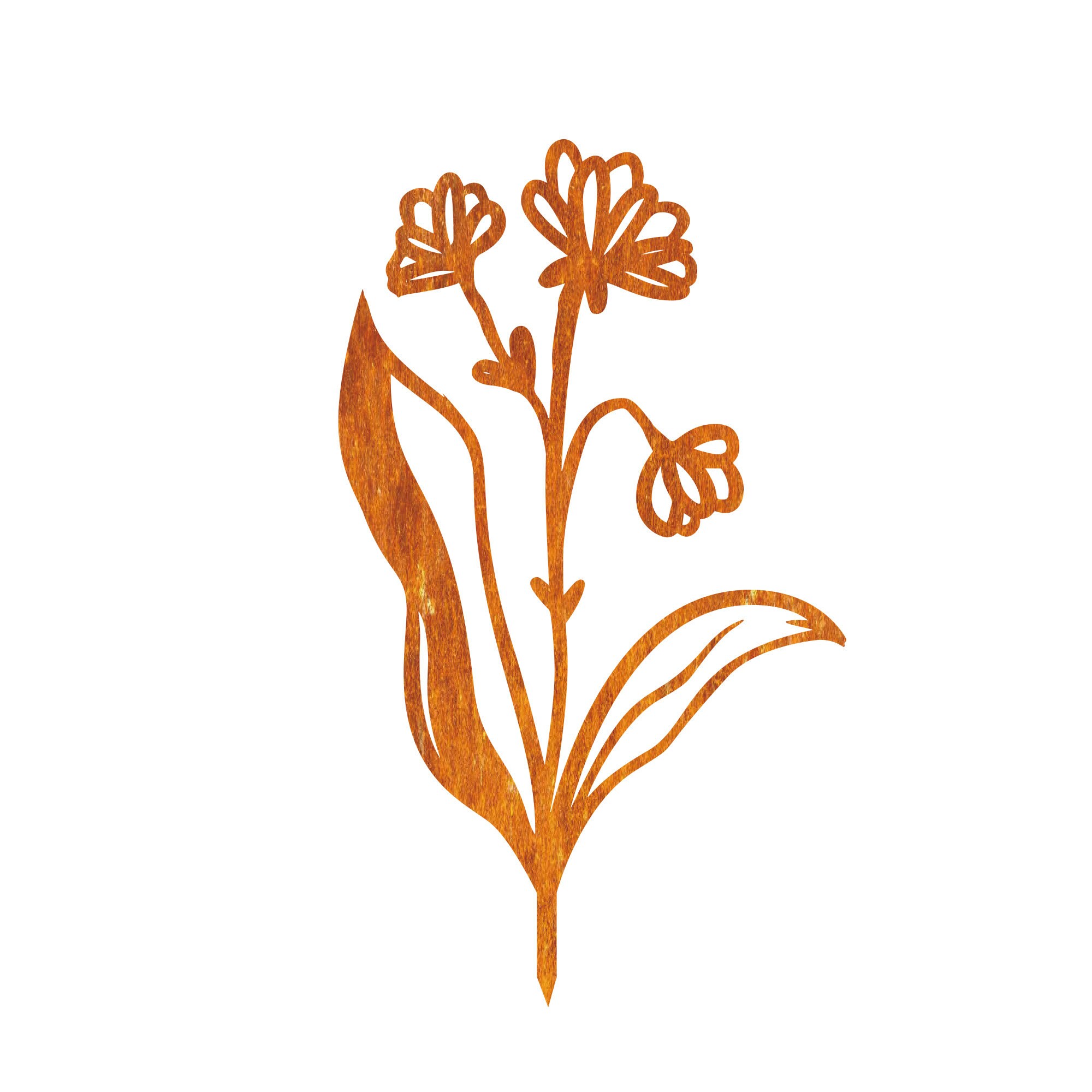 Rusted Metal Flower and Plant Bouquet for Garden Decor, Rustic Metal ...