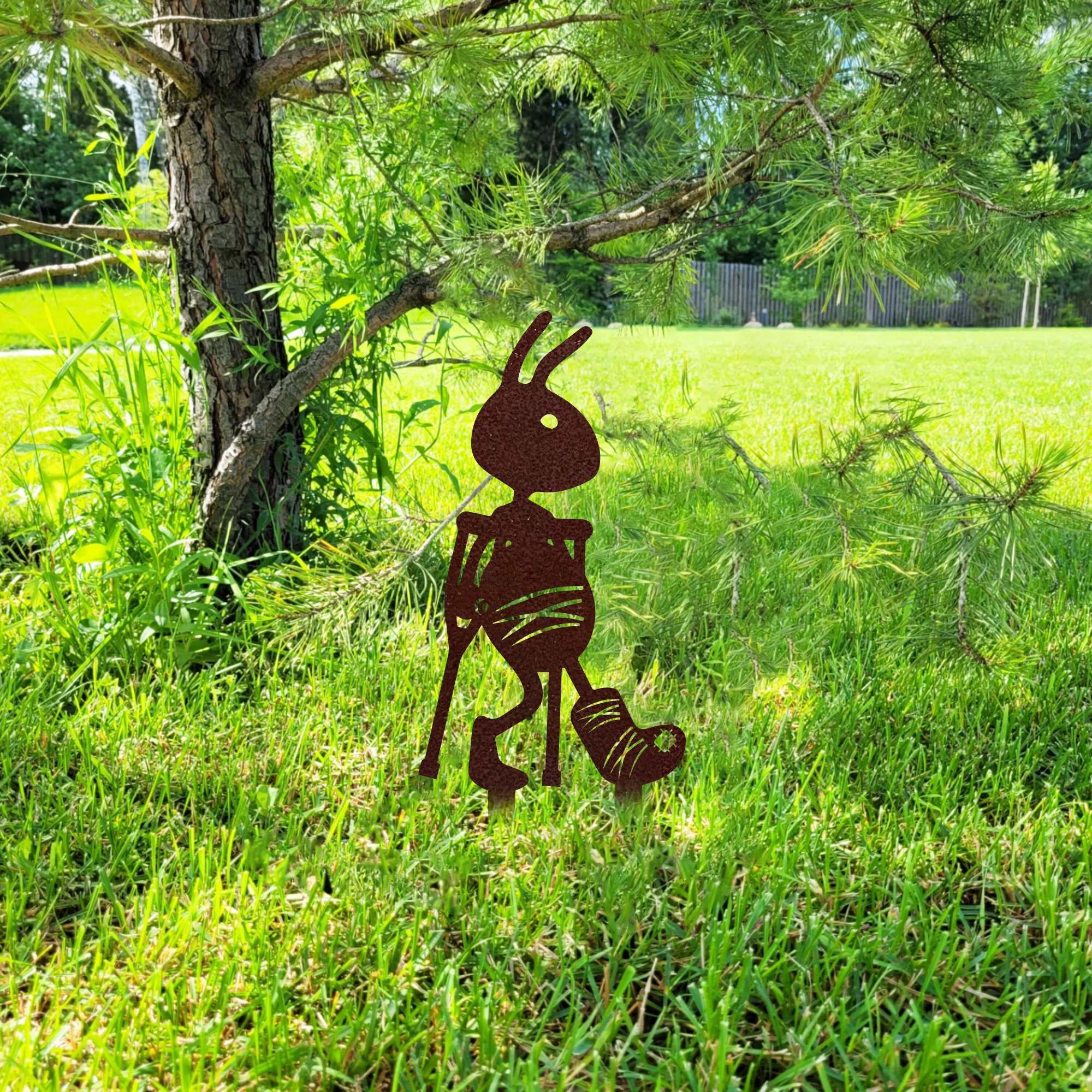 Rustic Ant Injury Garden Garden Stake Rusty Metal Ant Lawn - Etsy