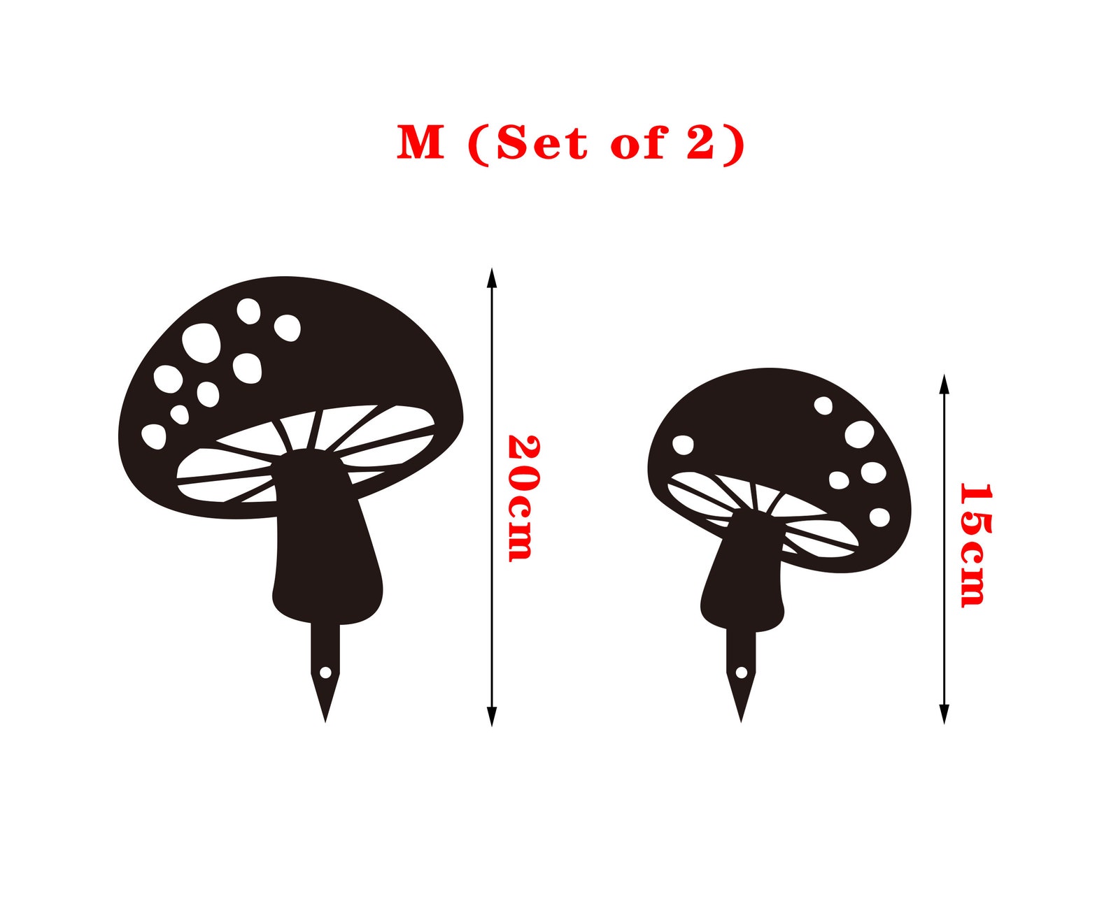 Metal Toadstools Garden Stake - Rustic Metal Mushrooms, Rusty ...