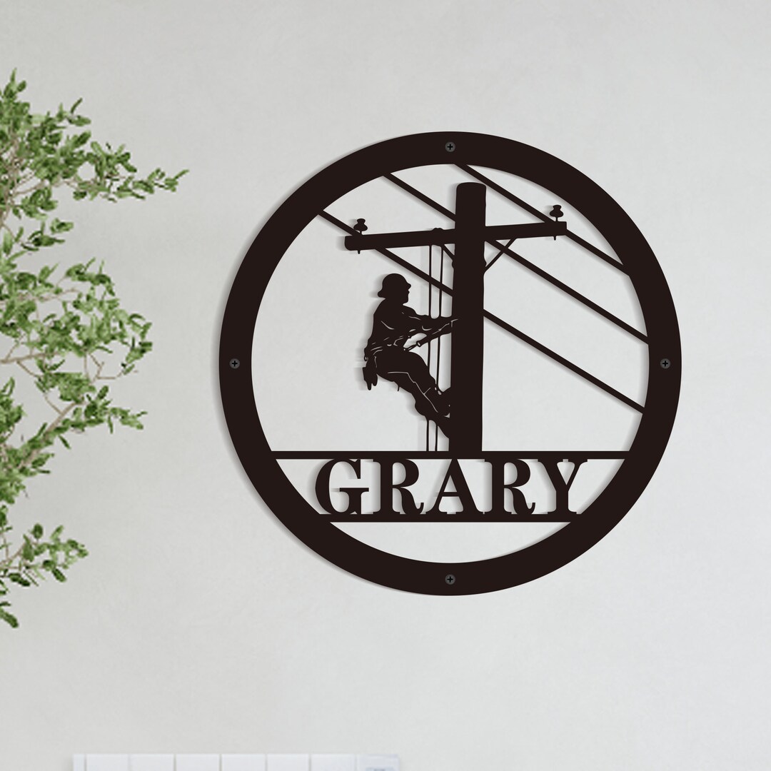 Personalized Lineman Sign, Custom Metal Wall Sign,personalized Lineman ...