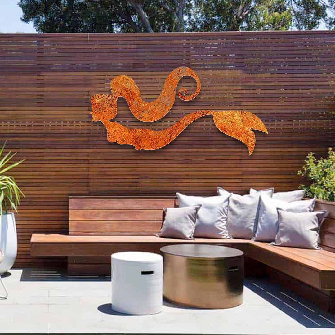 Mermaid Swimming Metal Art Wall Decor，mermaid Metal Wall Art,mermaid ...