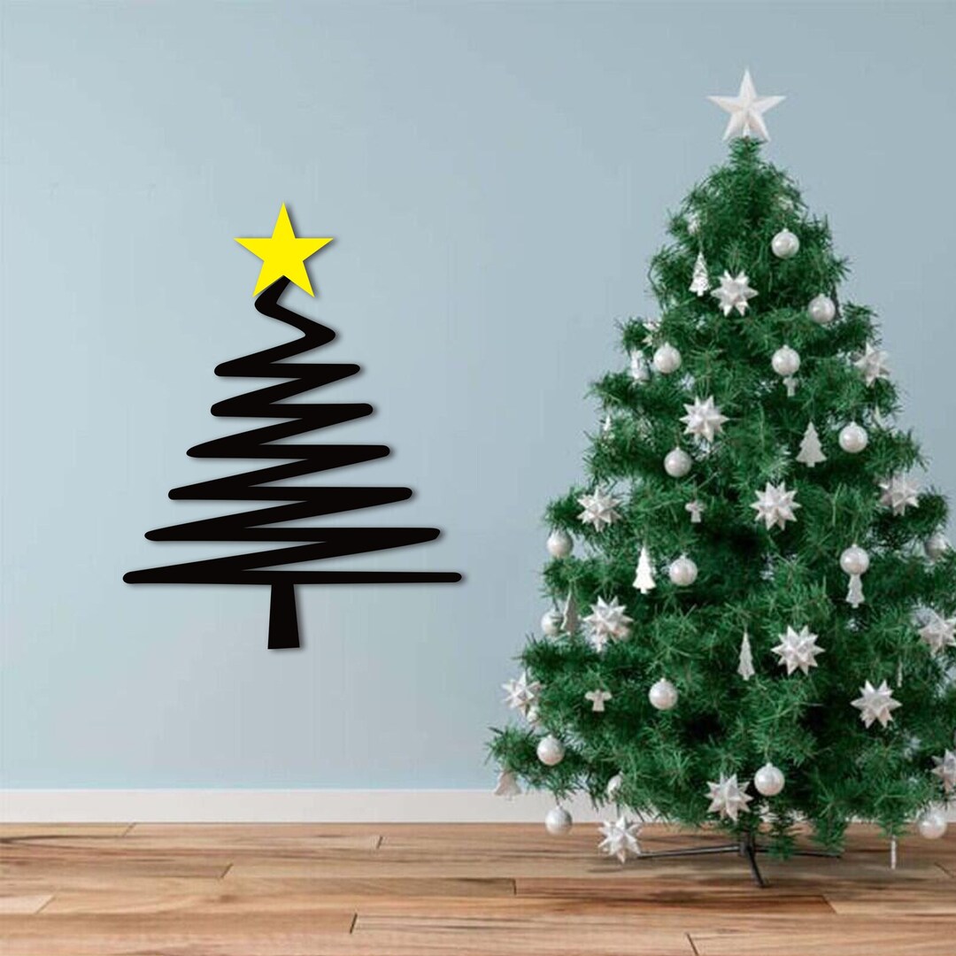 Metal CHRISTMAS TREE Sign, Metal Wall Art, Home Decor, Gold Christmas ...