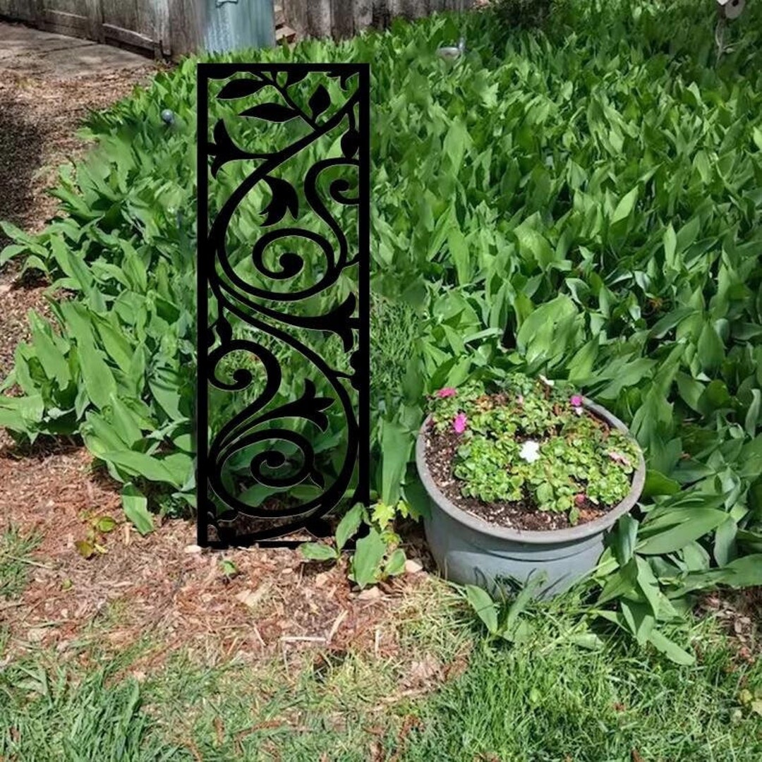 Rusty Flowers Privacy Screen, Metal Flowers Panels, Garden Panel ...