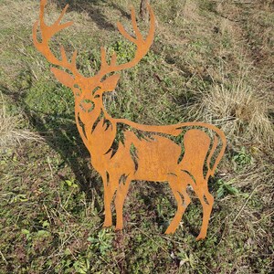 Custom Rustic Metal Stag, Deer Garden Stake Yard Art, Personalized Deer ...