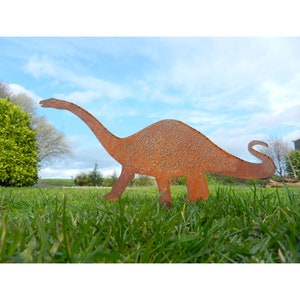 Set of 5 Rusty Metal Dinosaur Fence Post Topper, Garden T-rex Dinosaur ...