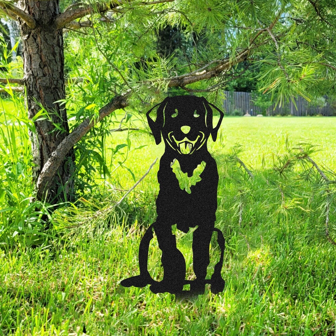 Golden Retriever Corten Steel Dog Silhouette | Rusty Metal Garden Stake ...