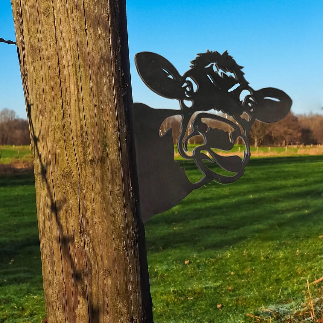 Animals Sign, Metal Cow Yard Stakes, Garden Iron Art, Outdoor Decor ...