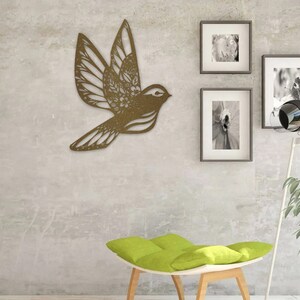 Metal Wall Art Bird Flying Wall Art, Silhouette Bird Decor for Living ...